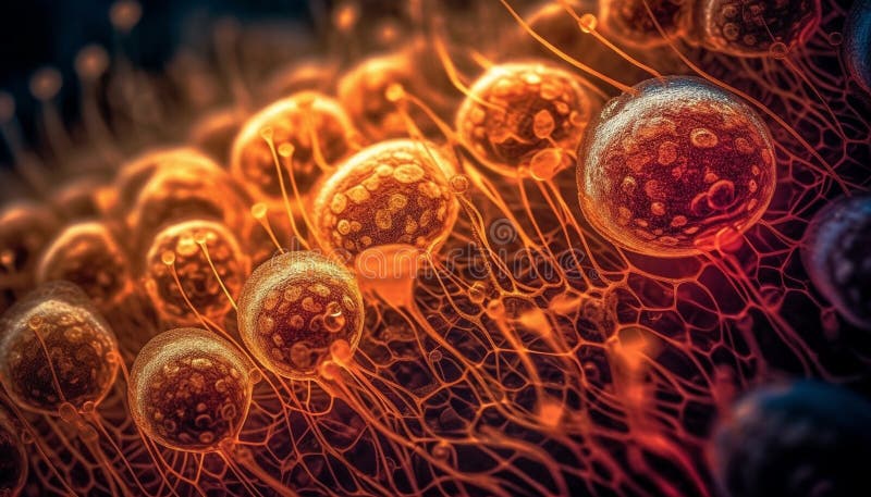 Molecular Structure of Cancer Cells Under Microscope Generated by AI ...