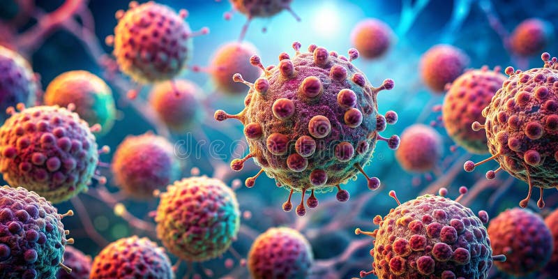 Molecular Structure of Cancer Cells Under Microscope Realistic Macro ...