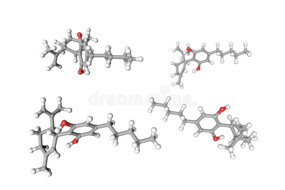 Molecular Structure of Cannabidiol CBD. Atoms are Represented As ...