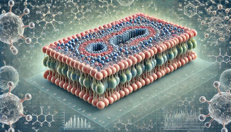 Molecular Structure of a Cellular Membrane, Showcasing Lipid Bilayers ...