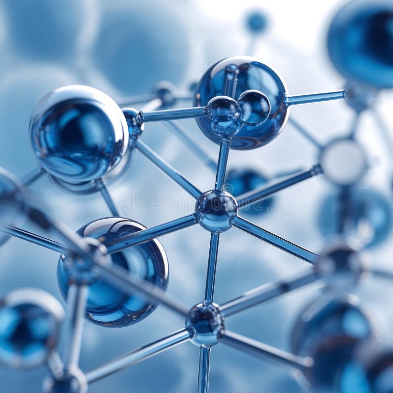 Molecular Structure Close-Up with Transparent Spheres and Rods Stock ...