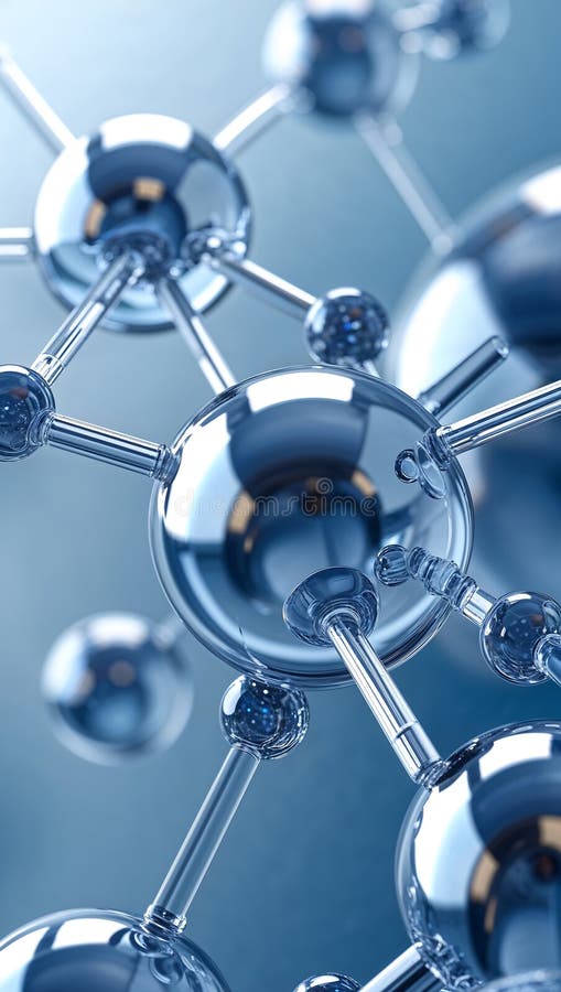 Molecular Structure Close-Up with Transparent Spheres and Rods Stock ...