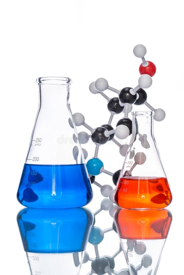 Molecular Structure and Colorful Liquid Stock Image - Image of ...