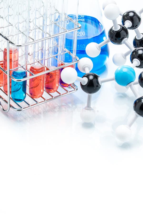 Molecular Structure and Colorful Liquid Stock Image - Image of model ...