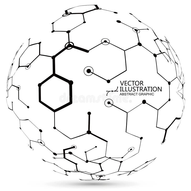 Molecular Structure Composed of Spheres, Abstract Graphic Design Stock ...