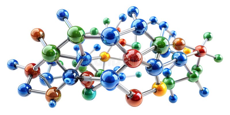 A Molecular Structure Concept Isolated on a White Background Stock ...