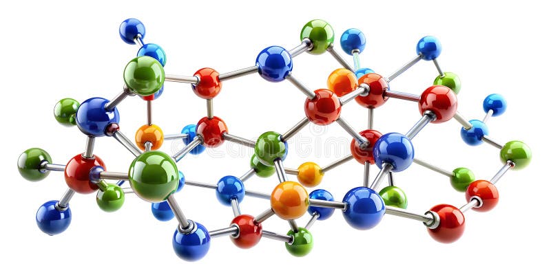 A Molecular Structure Concept Isolated on a White Background Stock ...