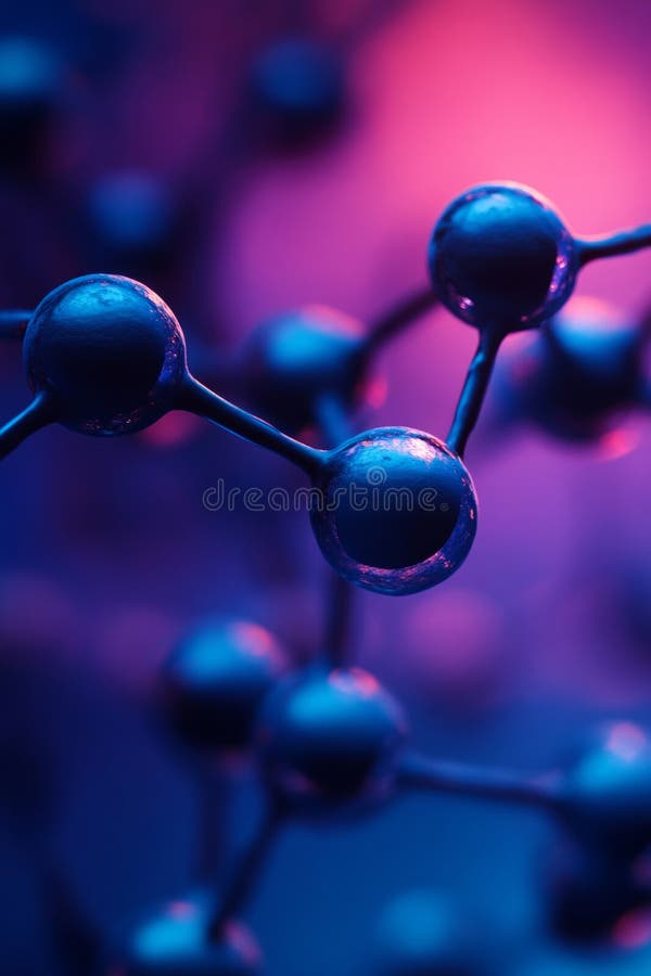 Molecular Structure Connected Spheres in Purple and Blue, for Science ...