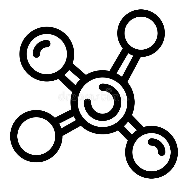 Molecular Structure Connecting Atoms with Bonds in Science Icon Stock ...