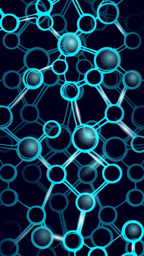 Molecular Structure Connection Network. Linked Atoms Digital Art ...