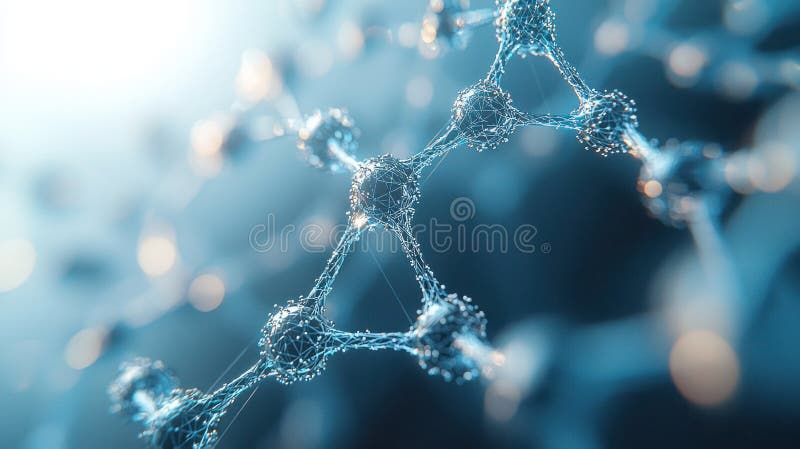 Dna Strand Abstract Visualization, Blue Tone Stock Illustration ...