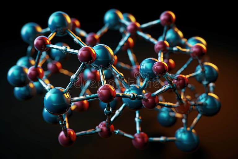 Molecular Structure 3d Model Molecules and Molecular Crystal Lattices ...