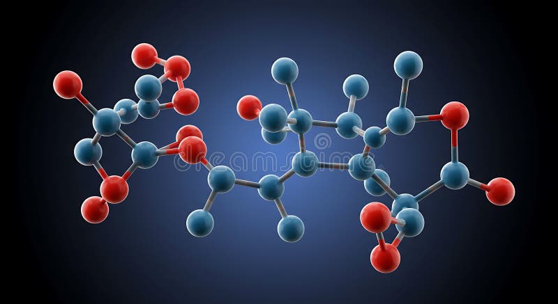 Molecular Structure Depiction with Spheres and Sticks Stock ...