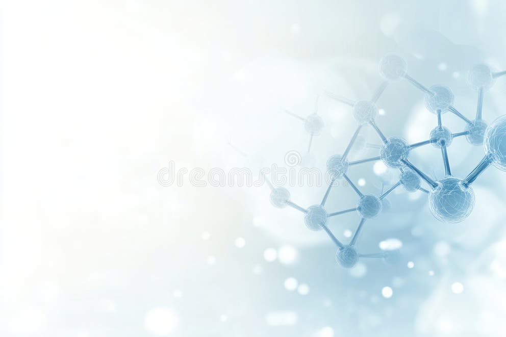 Molecular Structure Design Featuring Light Blue and White Gradients ...