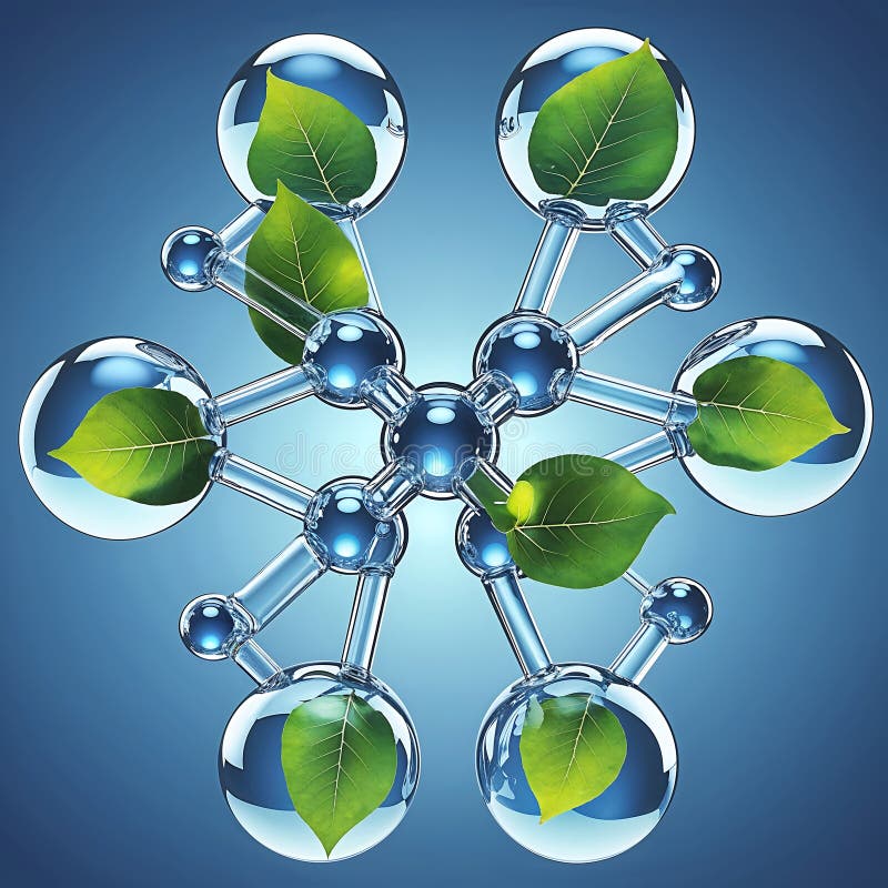 Molecular Structure Design with Transparent Spheres on Gradient Blue ...