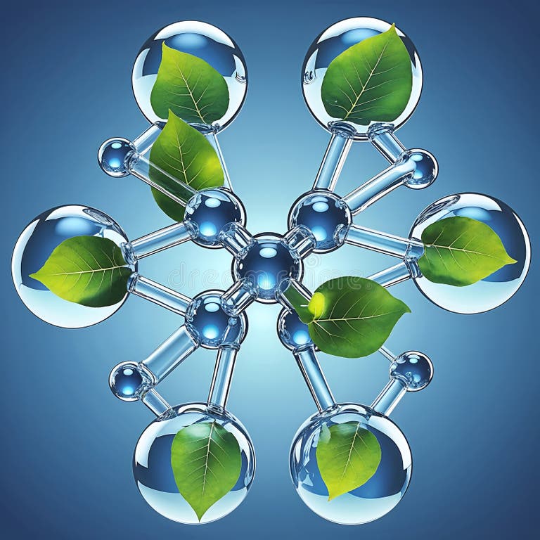 Molecular Structure Design with Transparent Spheres on Gradient Blue ...