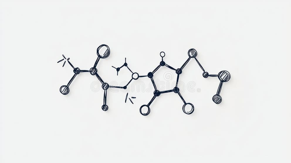 A Molecular Structure Diagram of a Molecule. Stock Photo - Image of ...