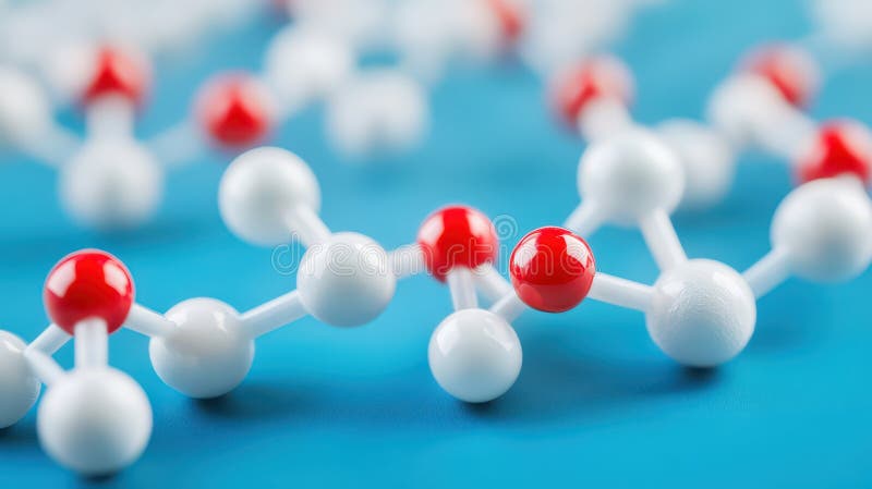 Molecular Structure Displayed on Blue Background Stock Illustration ...