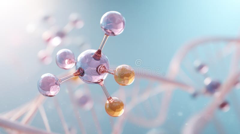 Molecular Structure Displayed with Colorful Atoms Illustrating Chemical ...
