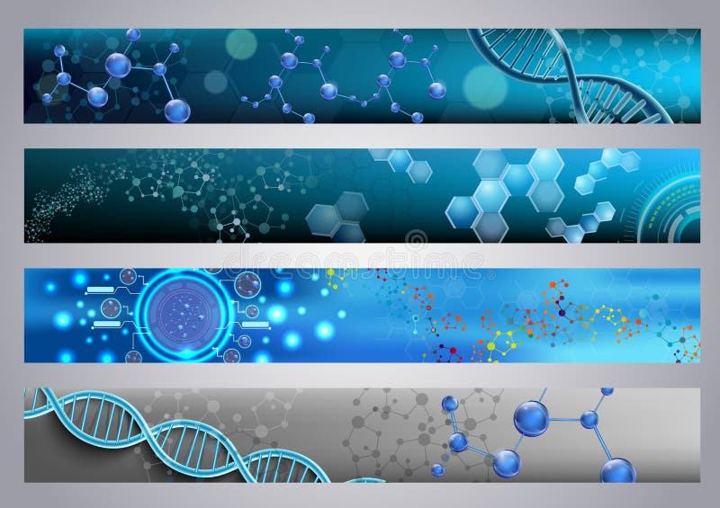 Molecular Structure and DNA Banners Background Stock Vector ...