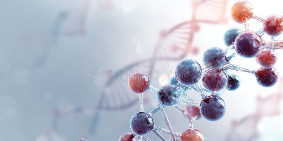 Molecular Structure of DNA with Colorful Atoms Representing Genetic ...