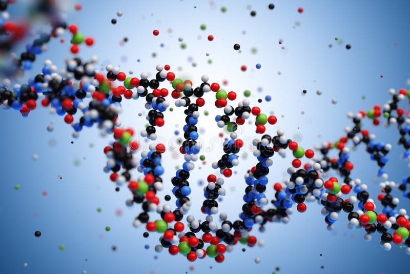 Molecular Structure of DNA. 3D Rendering Stock Illustration ...