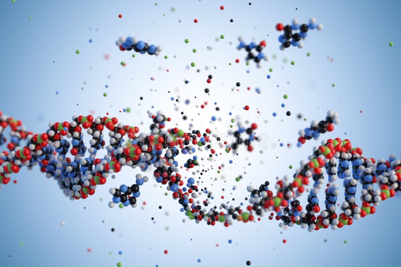 Molecular Structure of DNA. 3D Rendering Stock Illustration ...