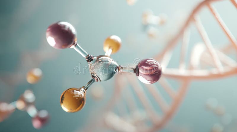 Molecular Structure with DNA Strands in the Background, Showcasing ...