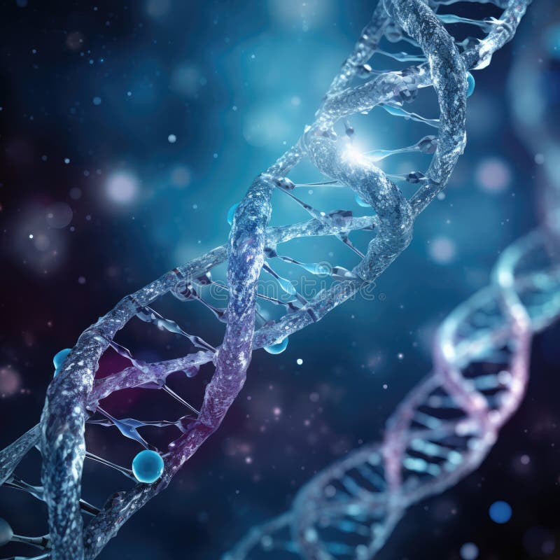 Molecular Structure of DNA Strands of Human Cell Biology Stock Photo ...