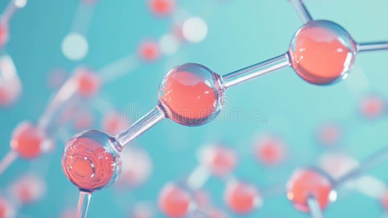 Molecular Structure with Dynamic Particles on Aqua Background for ...