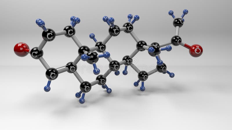 Progesterone Molecule Structure Illustration. Stock Illustration ...