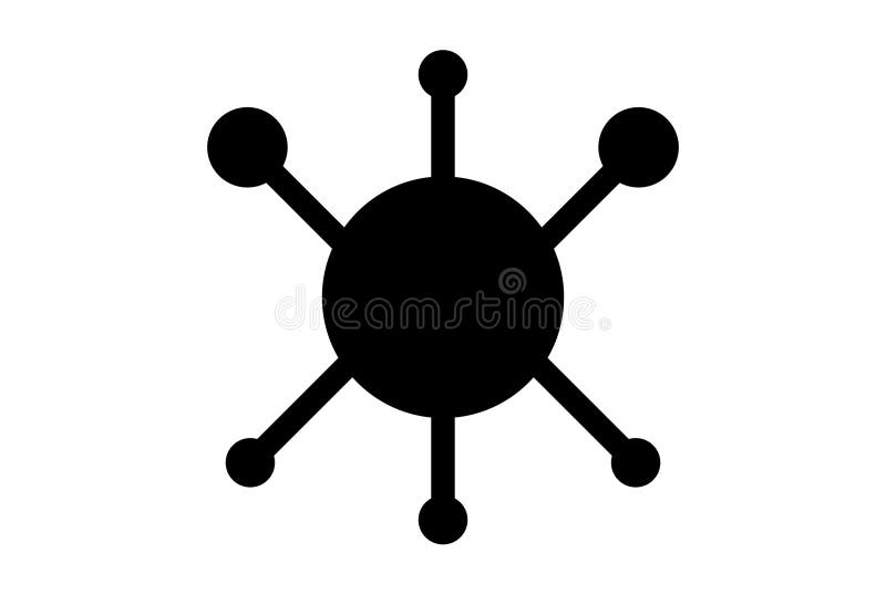Molecular Structure Flat App Icon Minimalist Web Symbol Black Sign ...