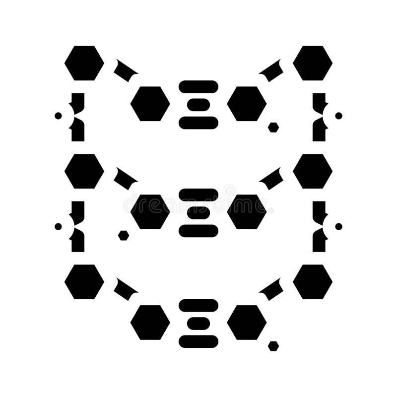 Molecular Structure Genetic Glyph Icon Vector Illustration Stock ...