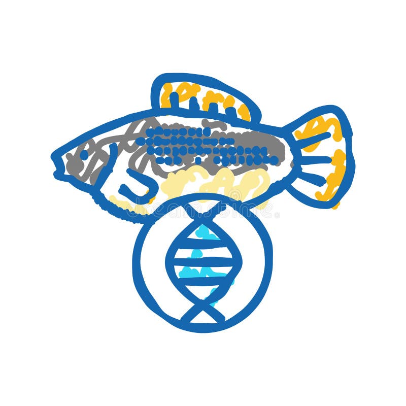 Molecular Structure Genetic Icon Doodle Illustration Stock Illustration ...