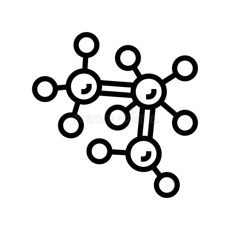Molecular Structure Genetic Line Icon Vector Illustration Stock ...