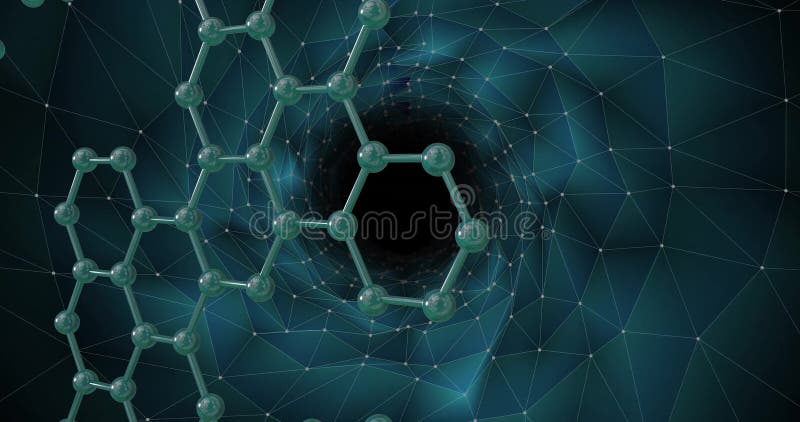 Molecular Structure and Geometric Shapes Image Over Dark Vortex ...