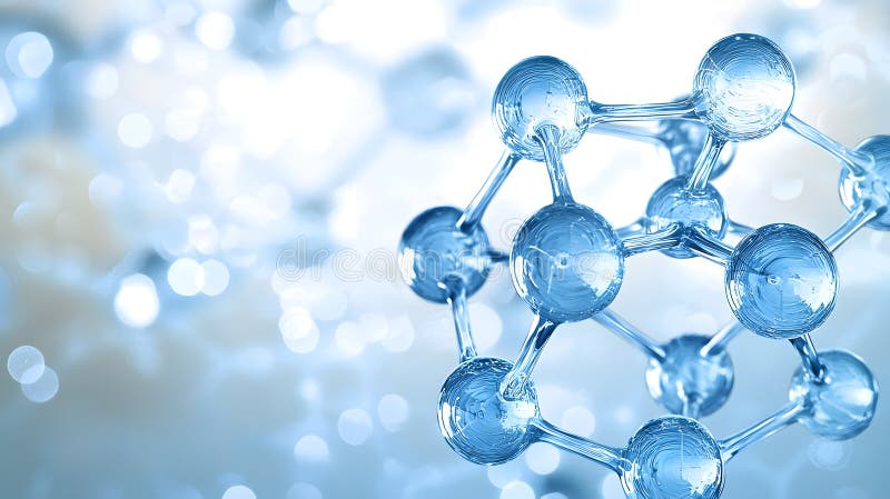 Molecular Structure with Glistening Blue Spheres Stock Illustration ...