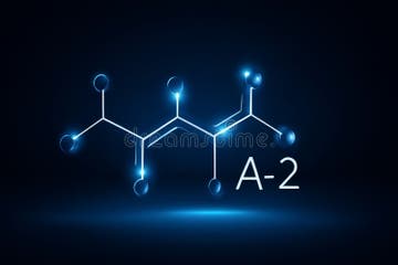 Molecular Structure A2 Glowing Blue Illustration of a Molecular ...