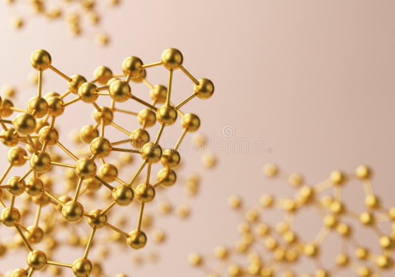 Molecular Structure Golden Connected Network Abstract Background Stock ...