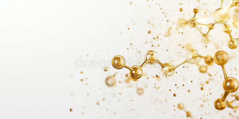 Molecular Structure with Golden Droplets and Particles for Scientific ...