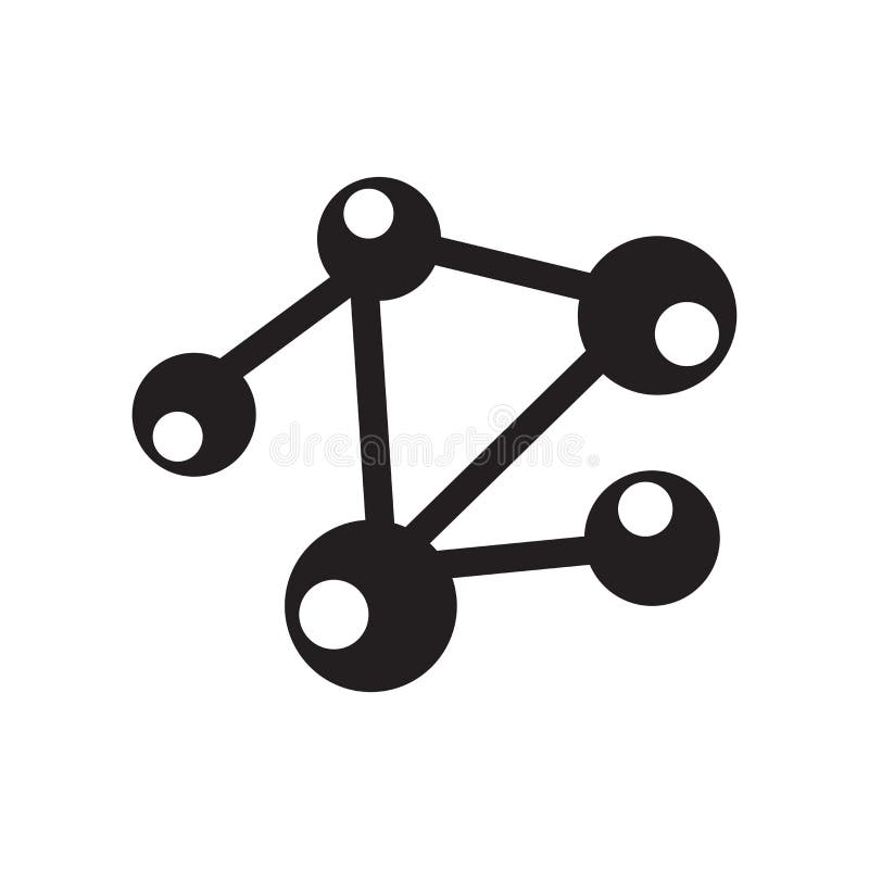 Molecular Structure Icon Vector Sign and Symbol Isolated on Whit Stock ...