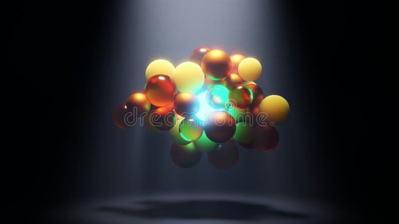 The Molecular Structure is Illuminated in the Dark Space, Creating a ...