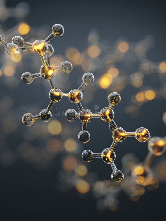 Molecular Structure Illuminated with Golden Highlights in a Dark ...