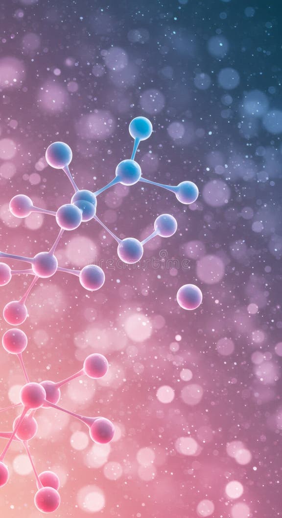 Molecular Structure Illustration with Abstract Background Gradient ...