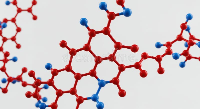 Molecular Structure Illustration Detailed 3D of a Complex Molecule ...
