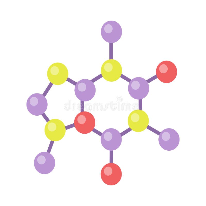 Molecular Structure Illustration in Flat Design Stock Vector ...