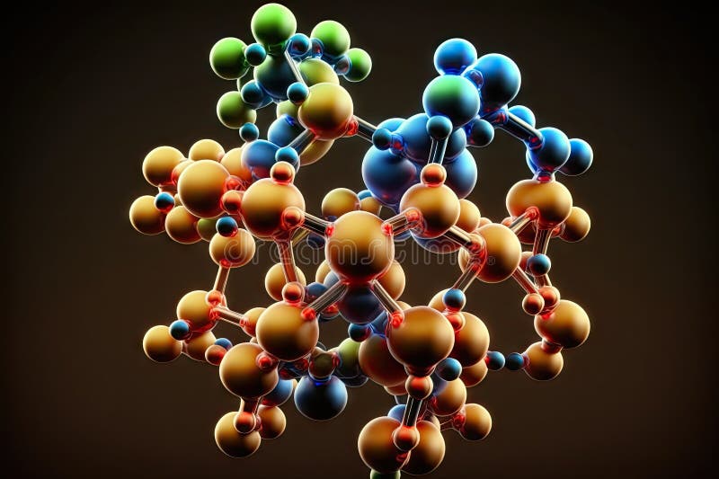 Molecular Structure, Illustration of a Molecule with Atoms Stock ... Molecular Structure, Illustration of a Molecule with Atoms Stock ...