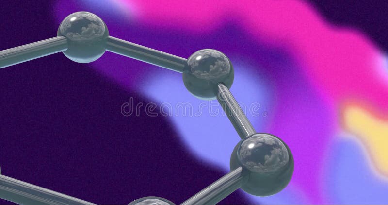 Molecular Structure Image Over Vibrant Pink and Purple Gradient ...