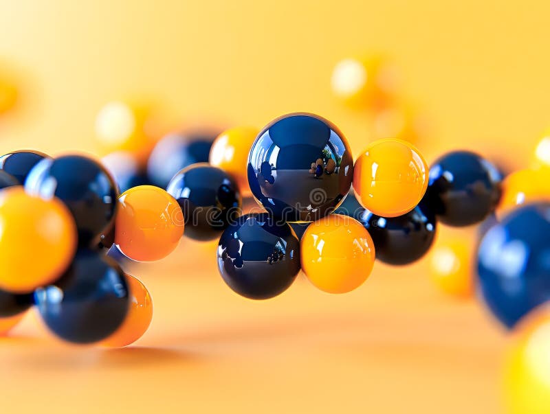 Molecular Structure of Joined Spherical Particles. Close Up Stock ...