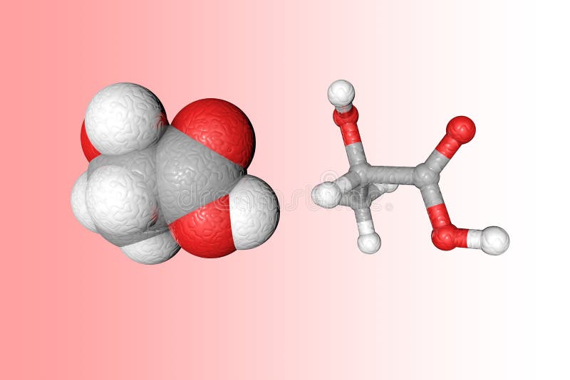 Molecular Structure of Lactic Acid. Atoms are Represented As Spheres ...